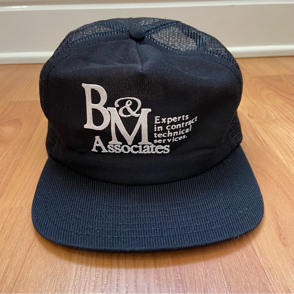 Accessories | Vintage Bm Associates Logo Distressed Snap Back Hat ...